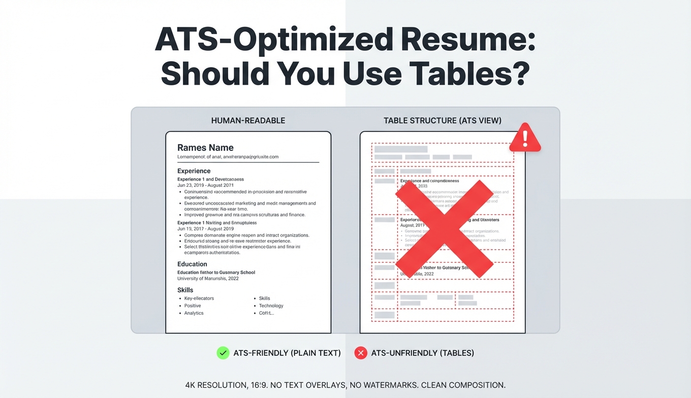 ATS-Optimized Resume: Should You Use Tables? Complete Guide for 2026 ...