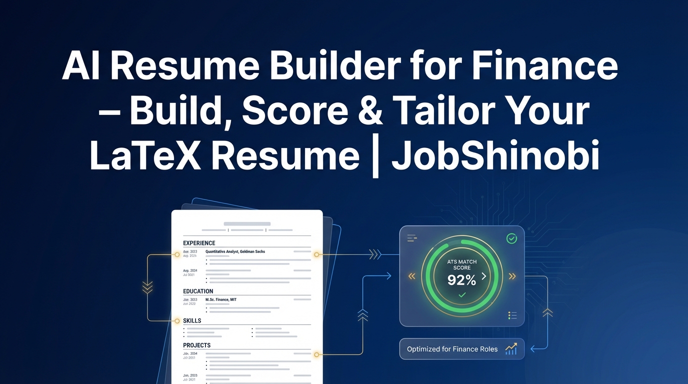 AI Resume Builder for Finance - Build, Score & Tailor Your LaTeX Resume ...